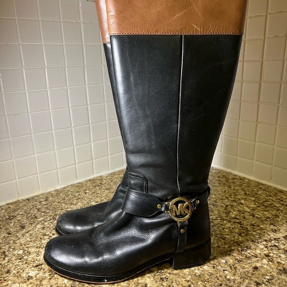 Michael Kors | Shoes | Womens Michael Kors Twotone Riding Boots | Poshmark